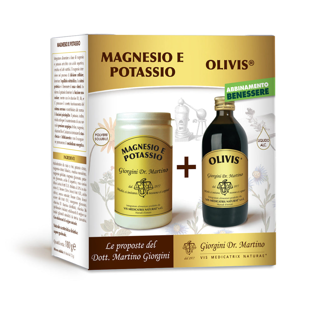 Dr Giorgini Magnesium and potassium powder box 180 g + olivis 200 ml ...