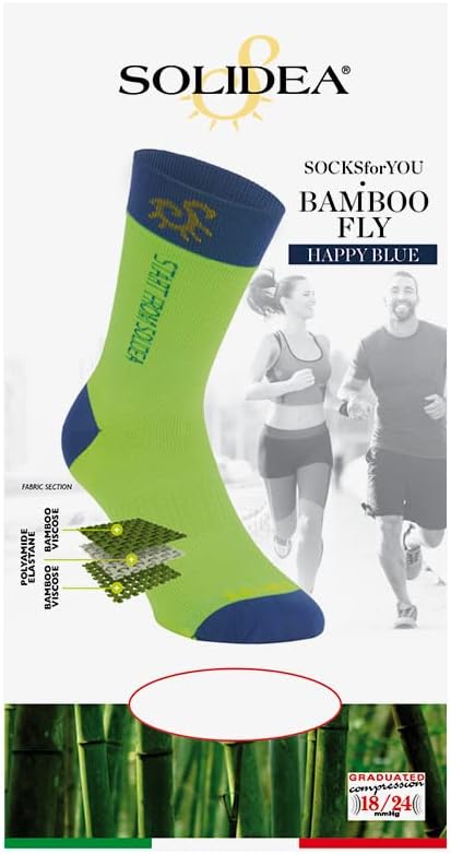 Solidea Socks For You Bamboo Fly Happy Blue Compression 18 24mmHg Black ...
