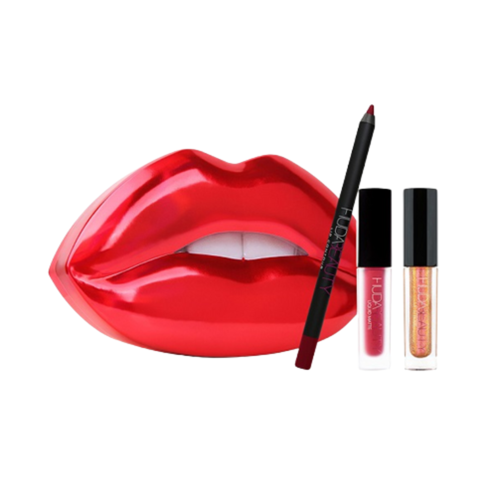 Matte Liquid Lipstick Set Huda Beauty 1.9 ml *Miniature + Lip Pencil ...