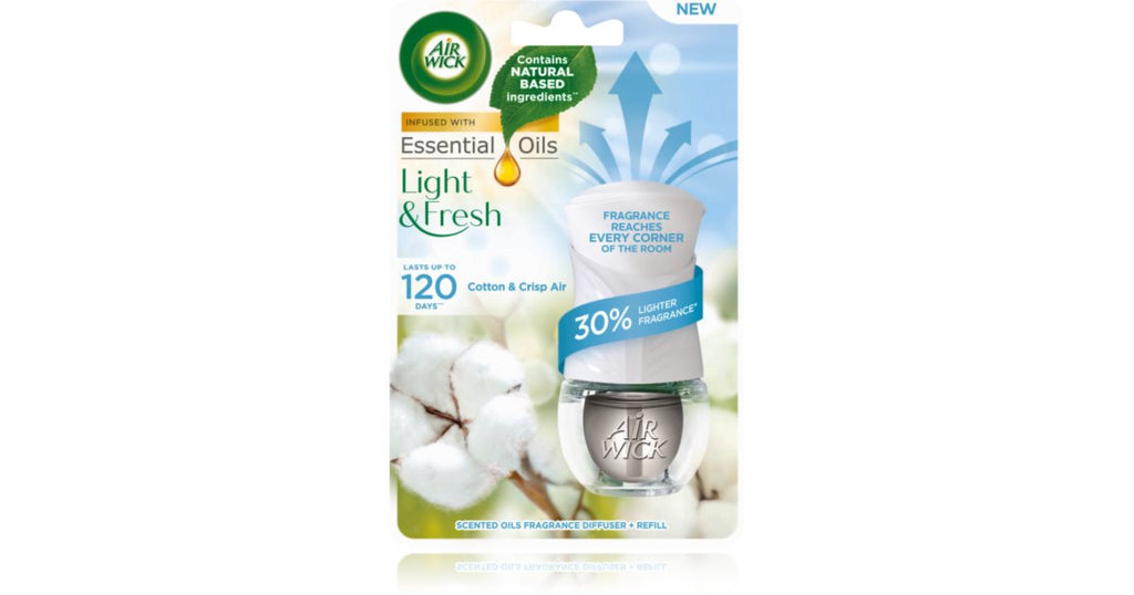 Air Wick Light & Fresh Cotton & Crisp Air electric room diffuser with ...