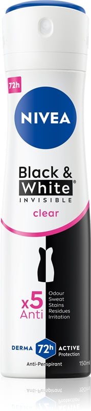 Nivea Transparent antiperspirant Invisible For Black & White - 150 ml ...
