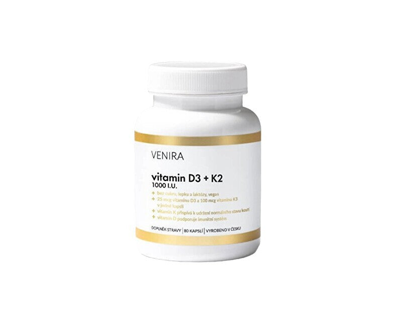 Venira Vitamin D3 + K2 80 capsules – Qathu